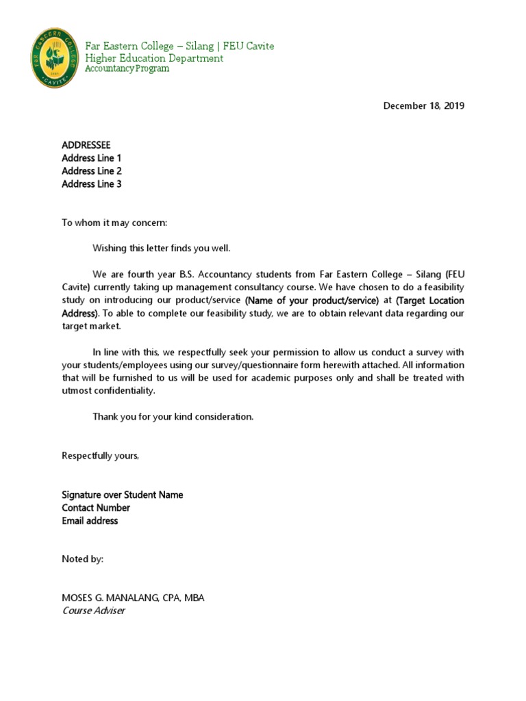 Survey Cover Letter | PDF