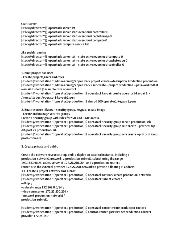 Cheat Sheet | PDF | Open Stack | File Transfer Protocol