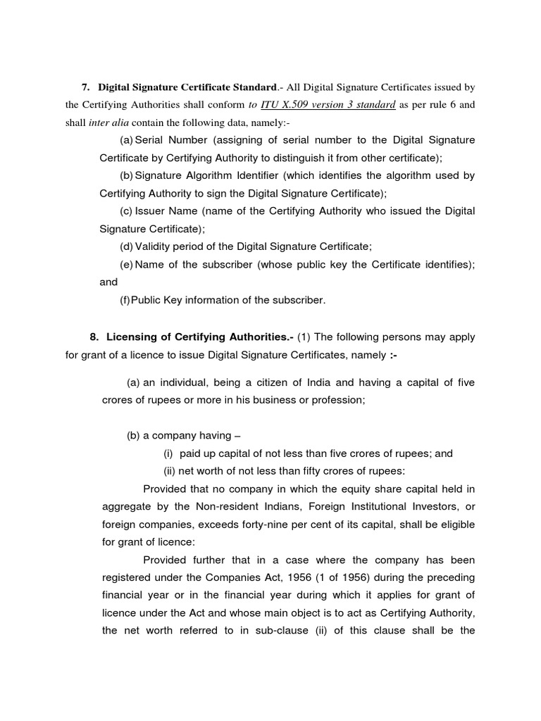 Form For Application For Grant of Licence To Be A Certifying Authority ...