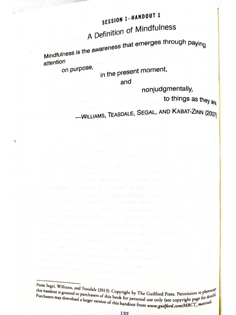 MBCT Session 1 Handouts | PDF