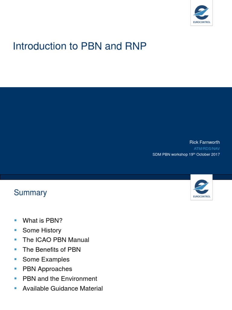Introduction To PBN and RNP Eurocontrol PDF | PDF | Transport | Aviation