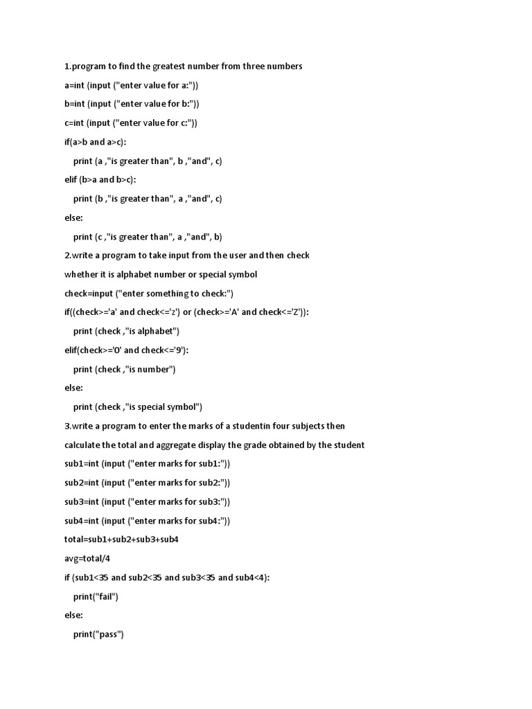 15 Programs On Python | PDF | Software Engineering | Numbers