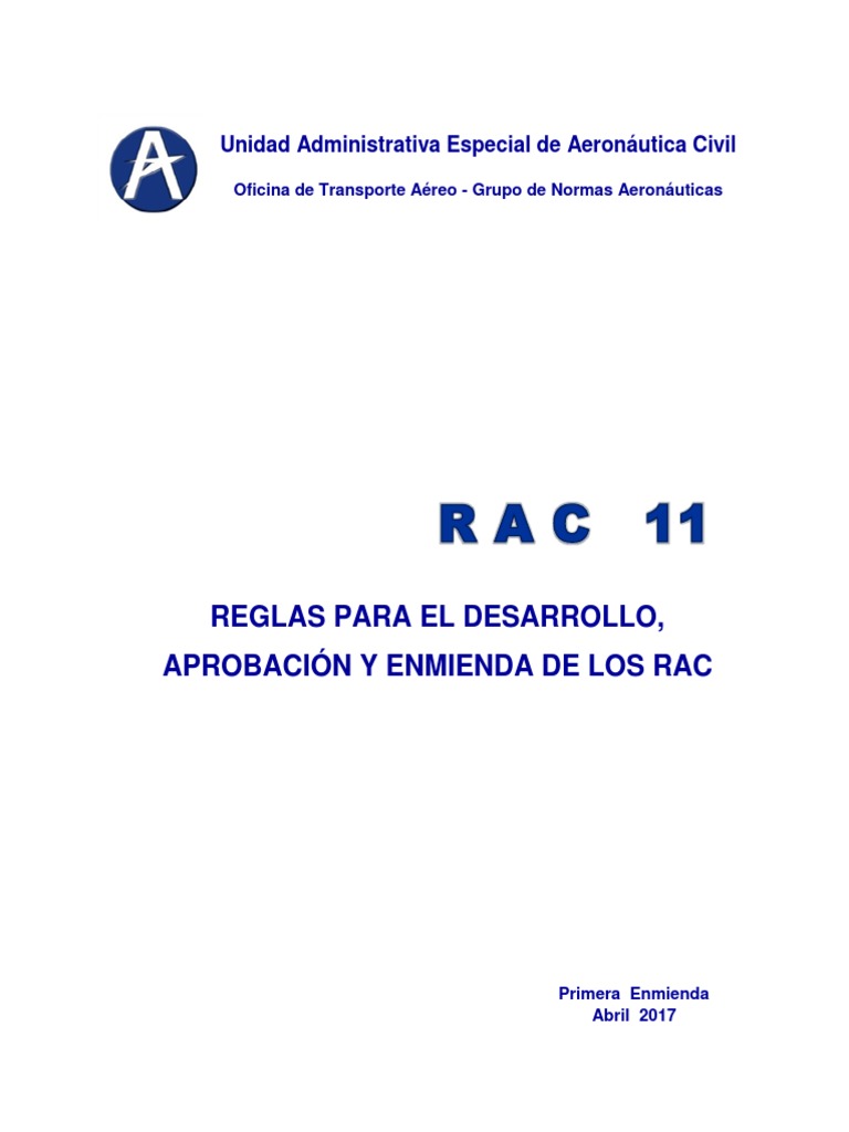 RAC 11 - Reglas para El Desarrollo, Aprobación y Enmienda de Los RAC ...