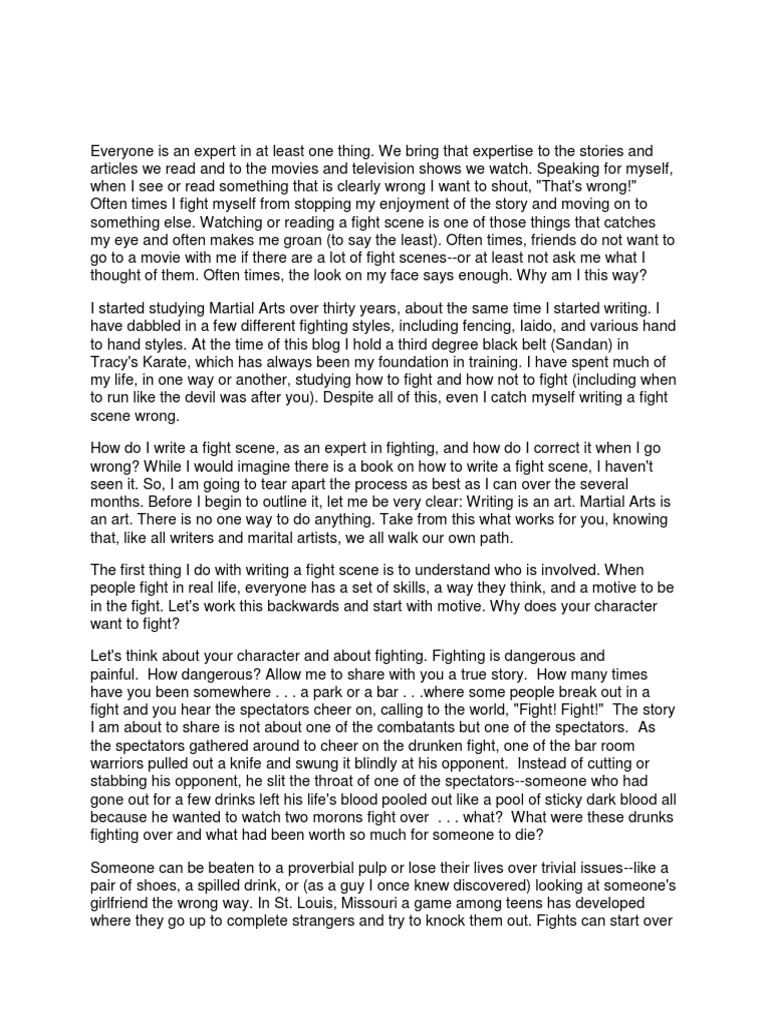 Understanding Character Motivation and Fighting Styles in Writing ...