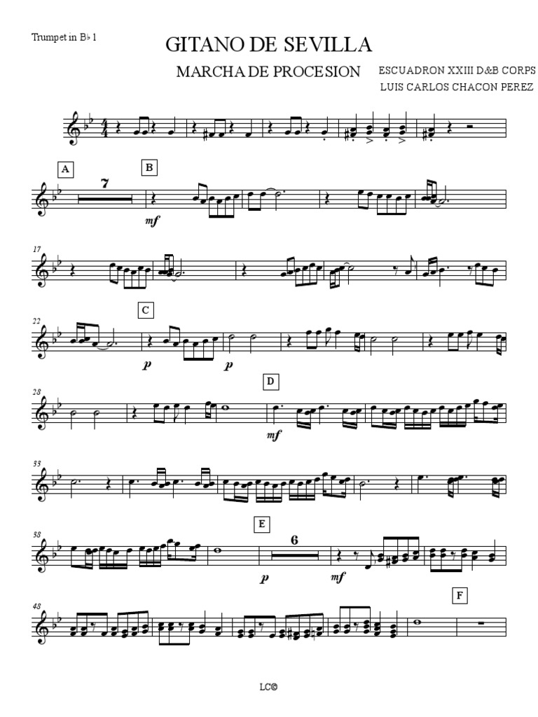 Gitano de Sevilla - Trumpet in BB 1 | PDF