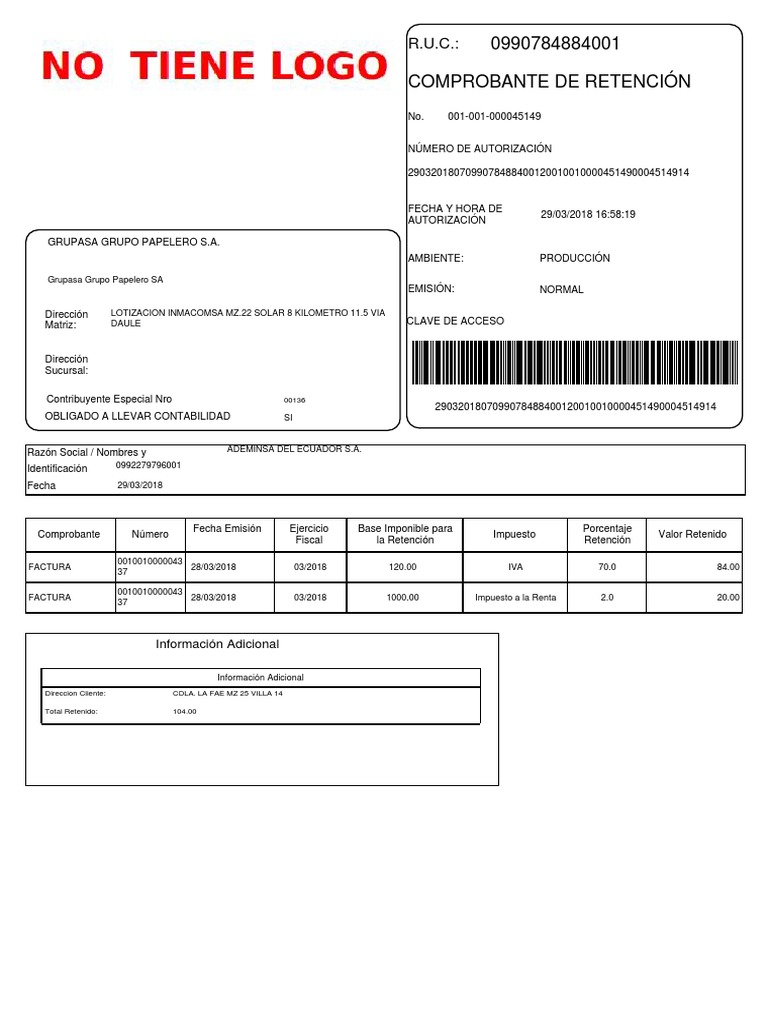 Comprobante de Retención (49).pdf | Finanzas del gobierno | Impuestos