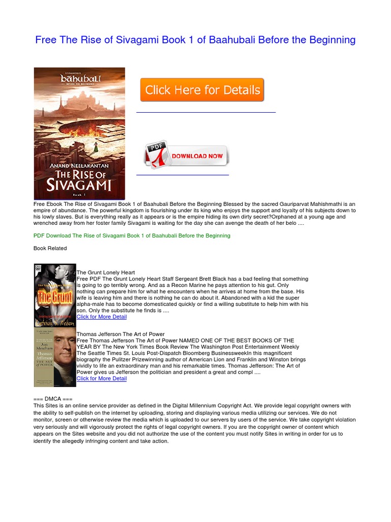 The Rise of Sivagami Book 1 Ofc3a2 Baahubali Before The Beginning ...