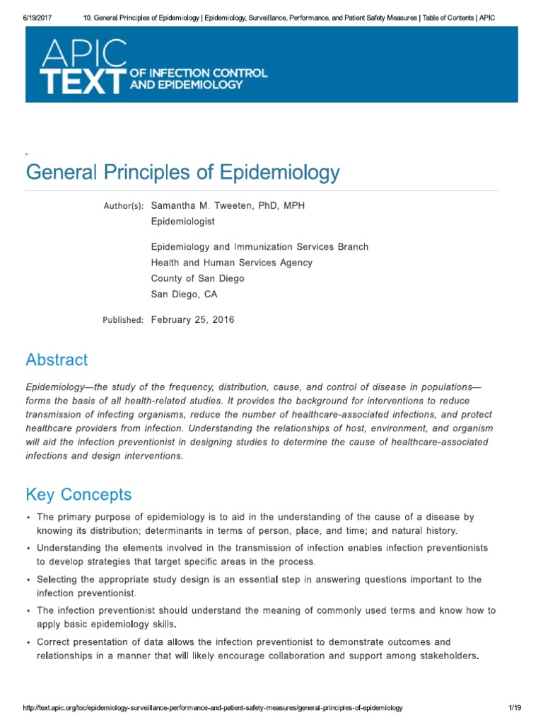 General Principles of Epidemiology PDF | PDF
