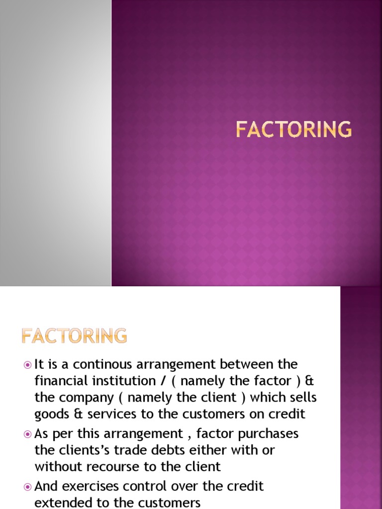 Factoring, Forfaiting, Discounting | PDF | Factoring (Finance) | Debt