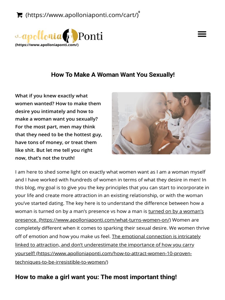 How To Make A Woman Want You Sexually 2 Tips Every Man Must Know Download Free Pdf