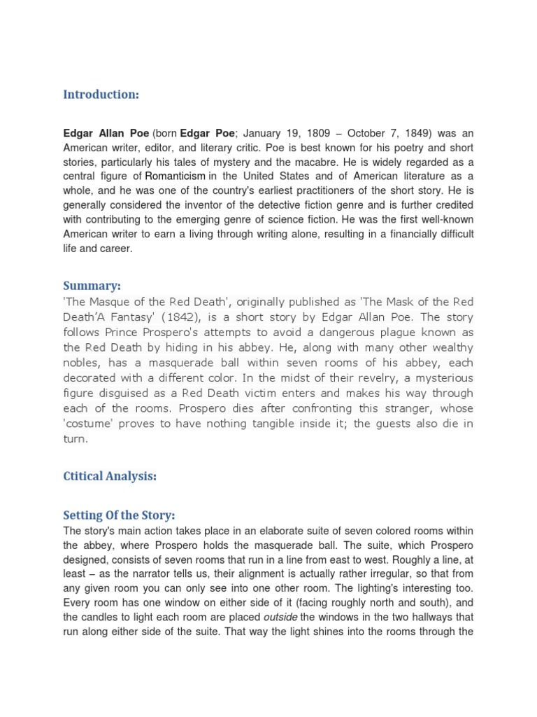 The Masque of The Red Death | PDF