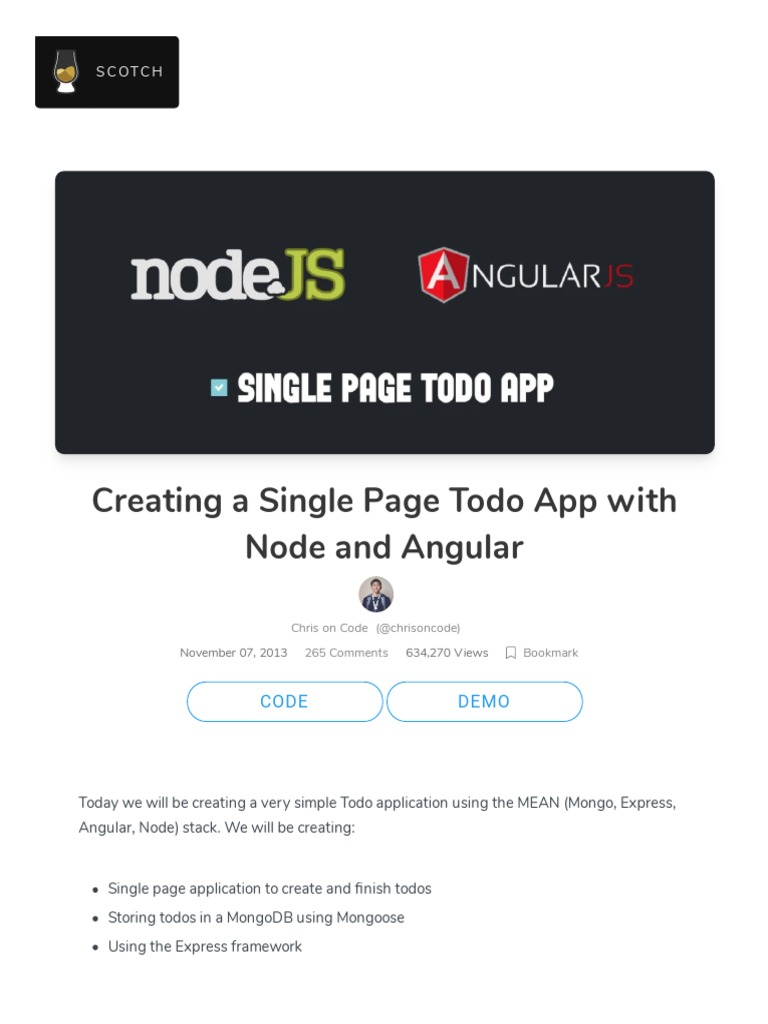 Scotch Io Tutorials Creating A Single Page Todo App With Node and Angular Fbclid ...