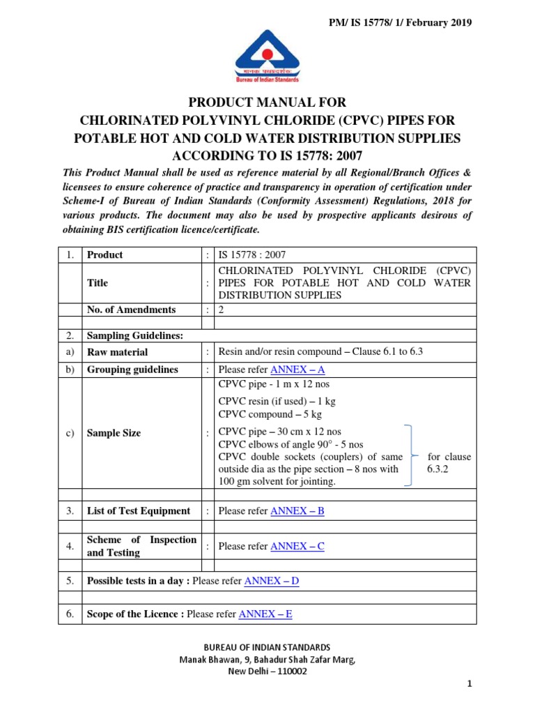 Is 15778 Product Manual | PDF | Sheet Metal | Pipe (Fluid Conveyance)