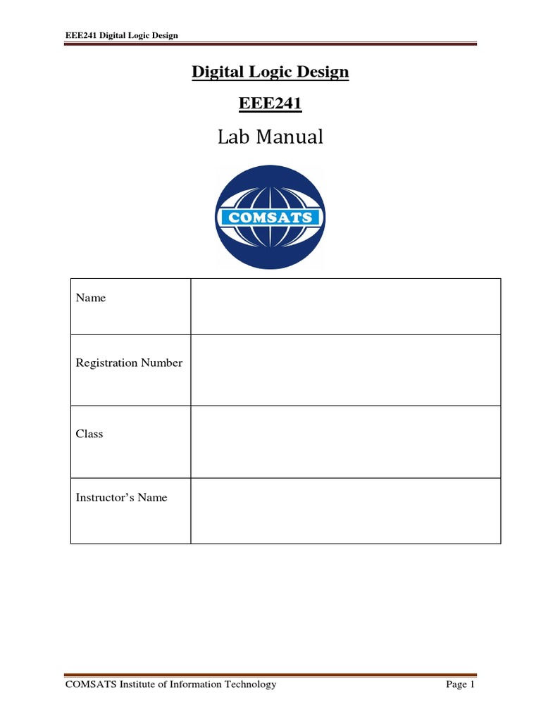 DLD Lab Manual | PDF | Hardware Description Language | Logic Gate