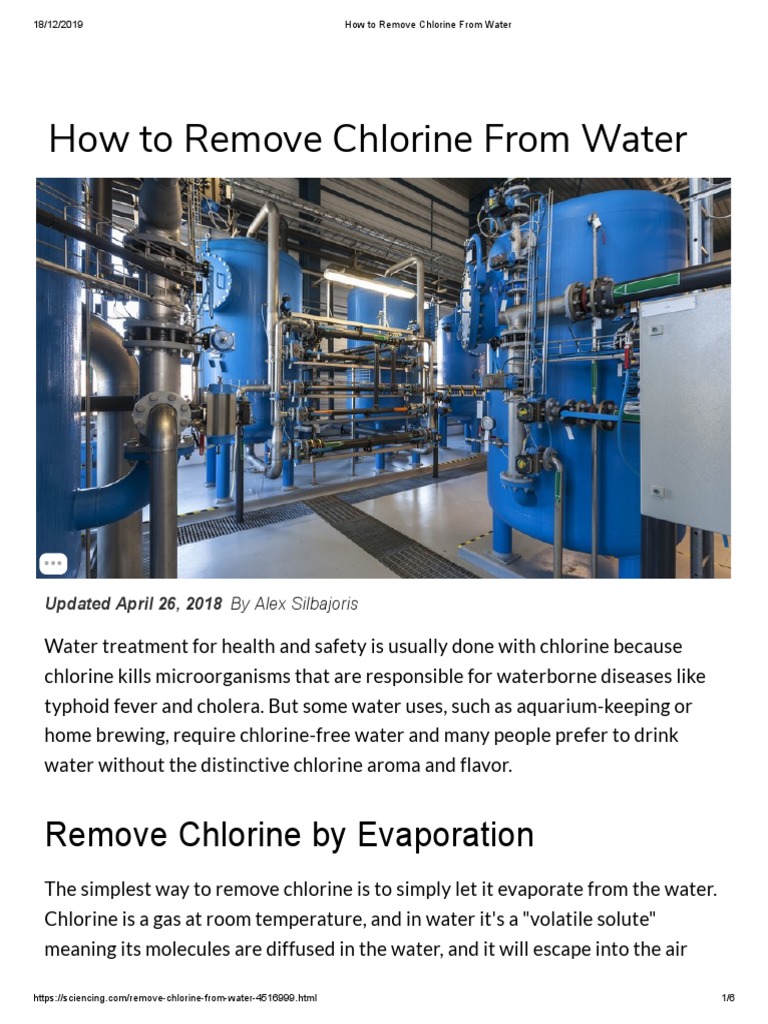 How To Remove Chlorine From Water | PDF | Water Purification | Bleach