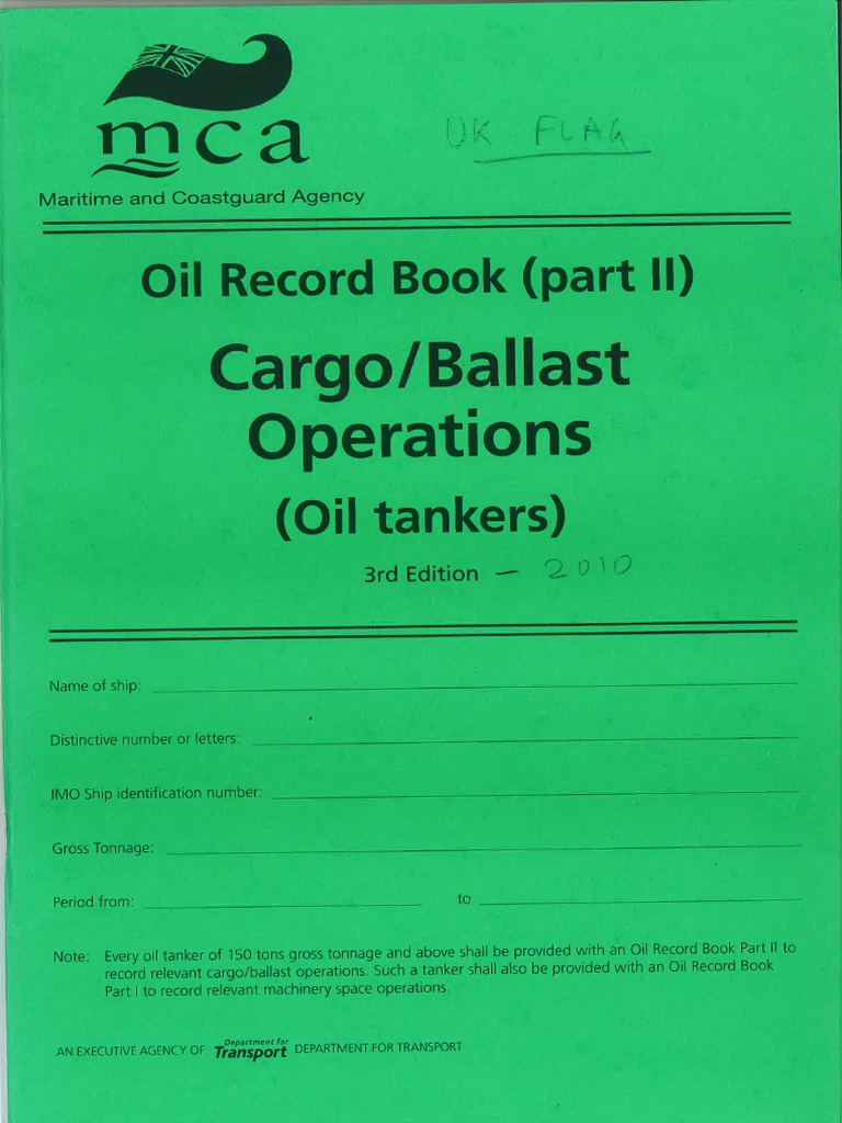 Oil Record Book Part - 2 Cargo and Ballast Operations | PDF