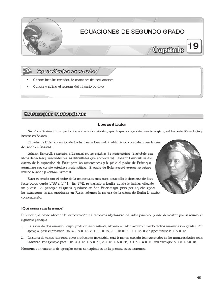 Álgebra | PDF | Leonhard Euler | Enseñanza de matemática