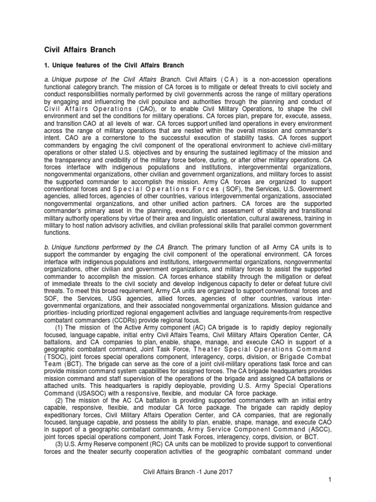 CA Branch DA Pam 600-3 | PDF | Officer (Armed Forces) | Brigade