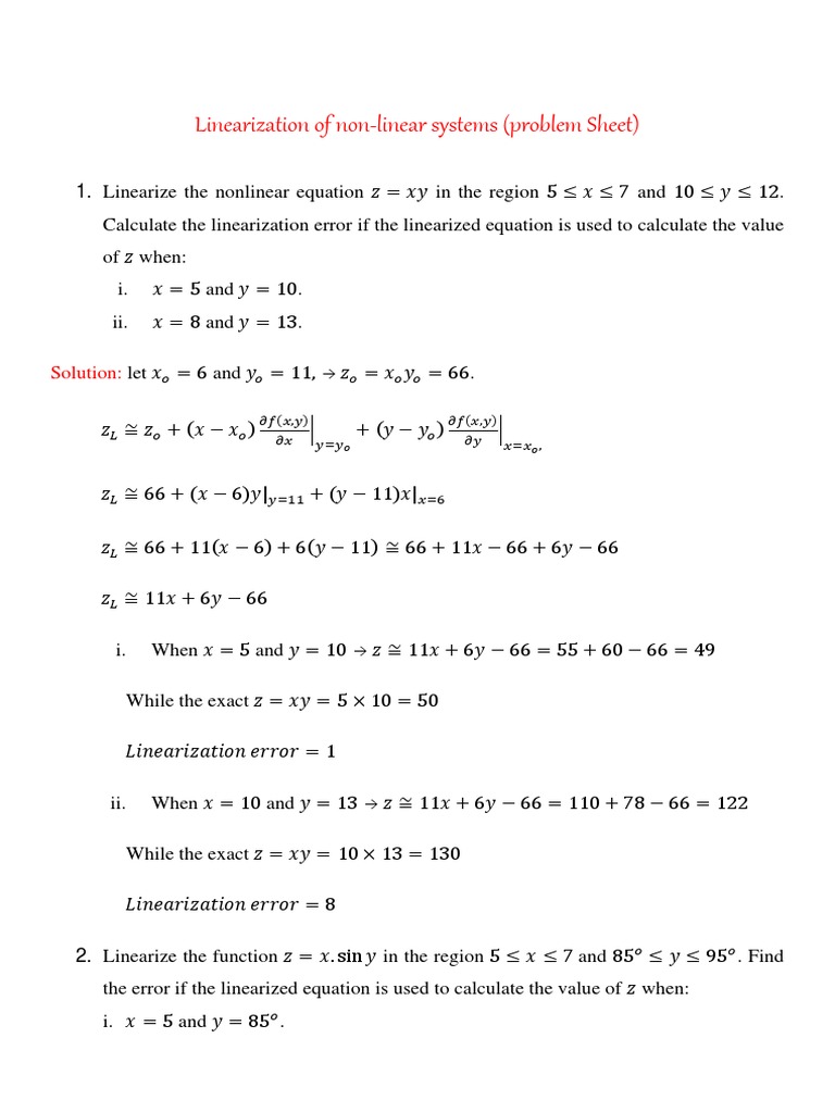 Linearization of Nonlinear Equations | PDF | Theoretical Physics ...