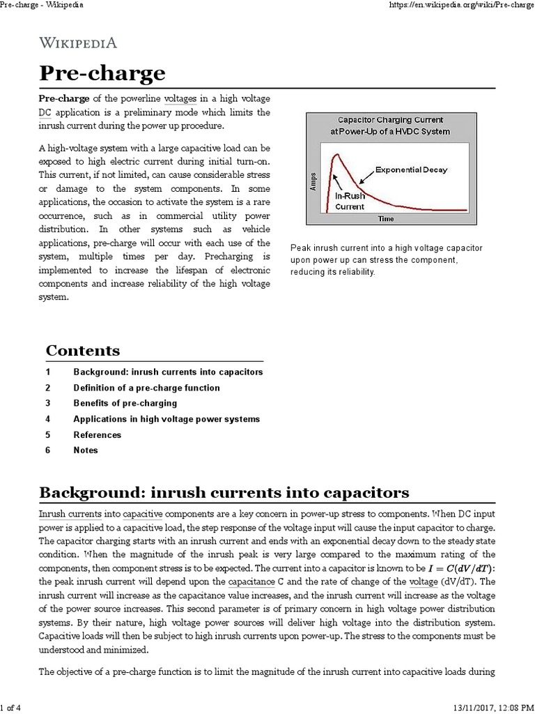 Pre Charge Circuit Explained | PDF | Electric Power | Electrical Equipment