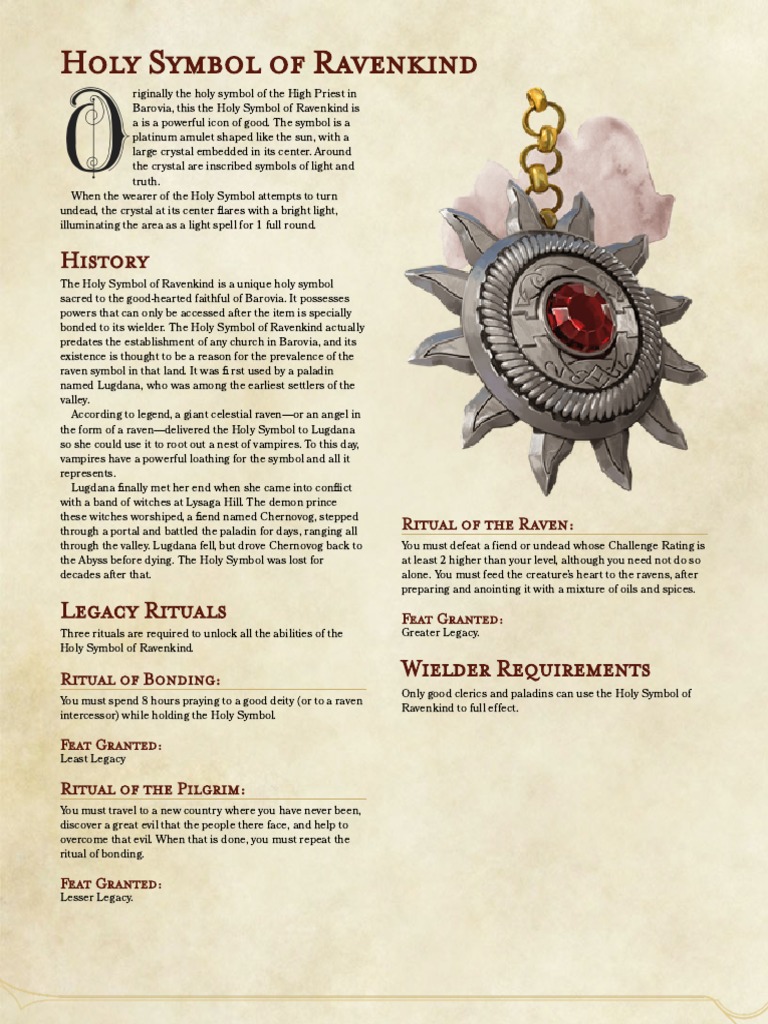 Legacy Holy Symbol 5E | PDF