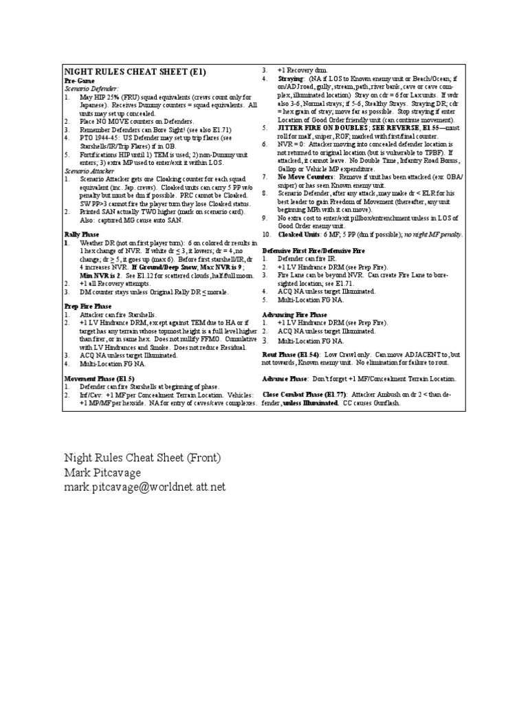 Night Chart | PDF | Military | Warfare
