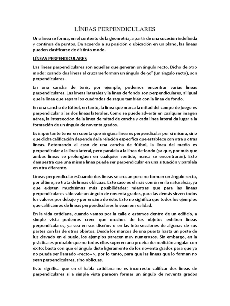 Definición de Líneas Perpendiculares | PDF | Perpendicular | Triángulo