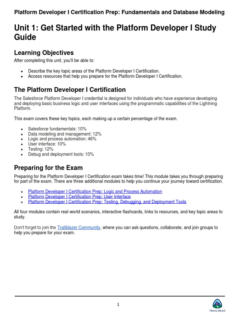 Preparing for the Salesforce Platform Developer I Certification: An Overview of Key Topics ...