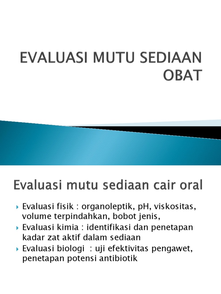Evaluasi Mutu Sediaan Liquid Oral | PDF