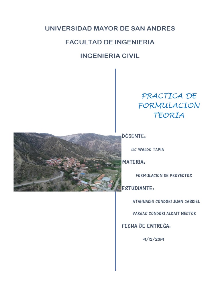 Carátula de Práctica de Formulación | PDF