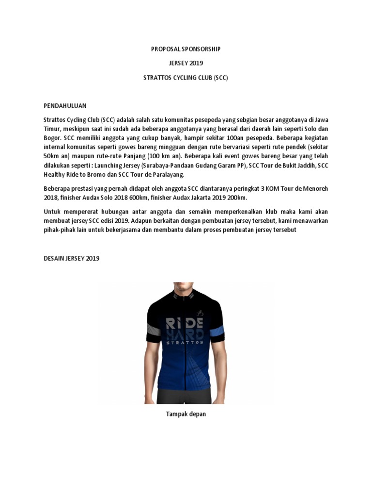 Proposal Sponsorship Jersey SCC 2019 | PDF