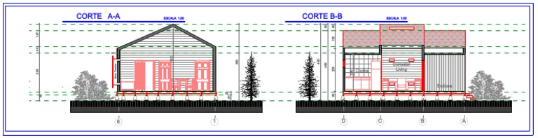 Cortes A-A y B-B en AutoCAD | PDF