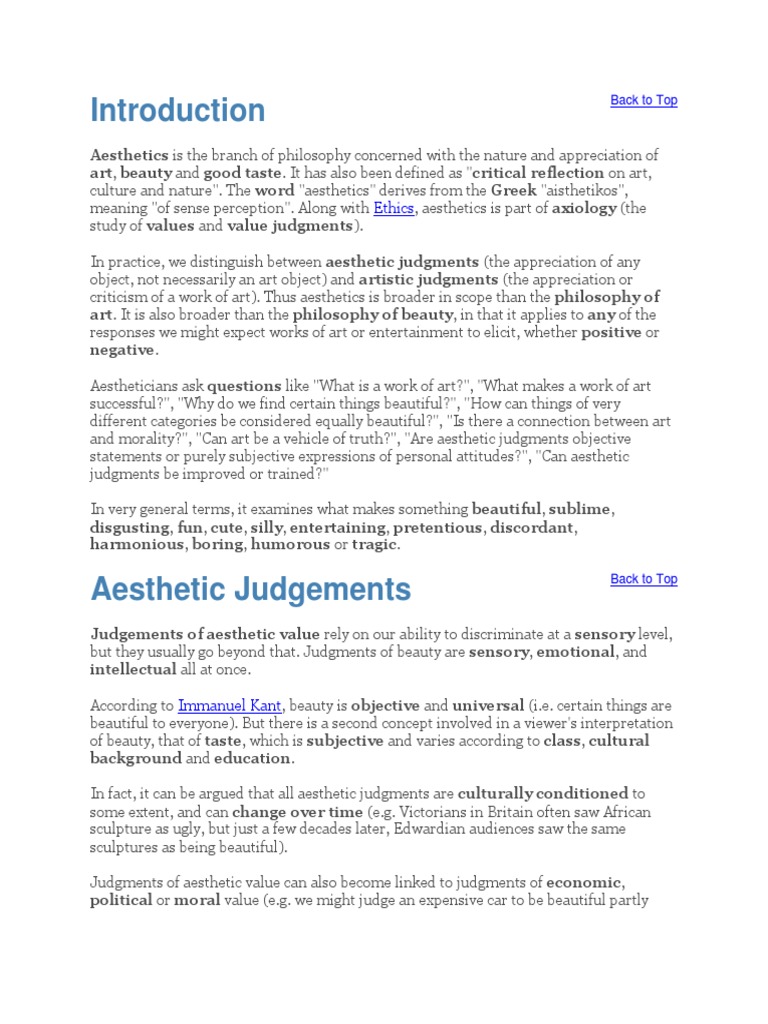 Understanding Aesthetics in Philosophy | PDF | Aesthetics | Epistemology