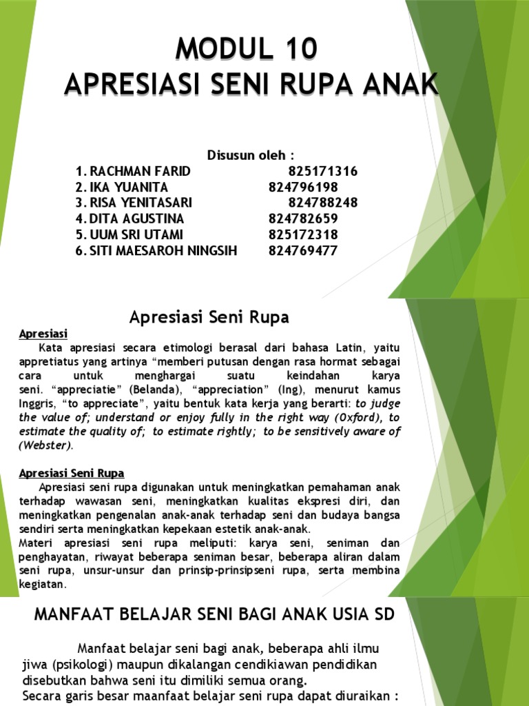 Presentasi Modul 10 Pend - Seni Di SD - Fix | PDF