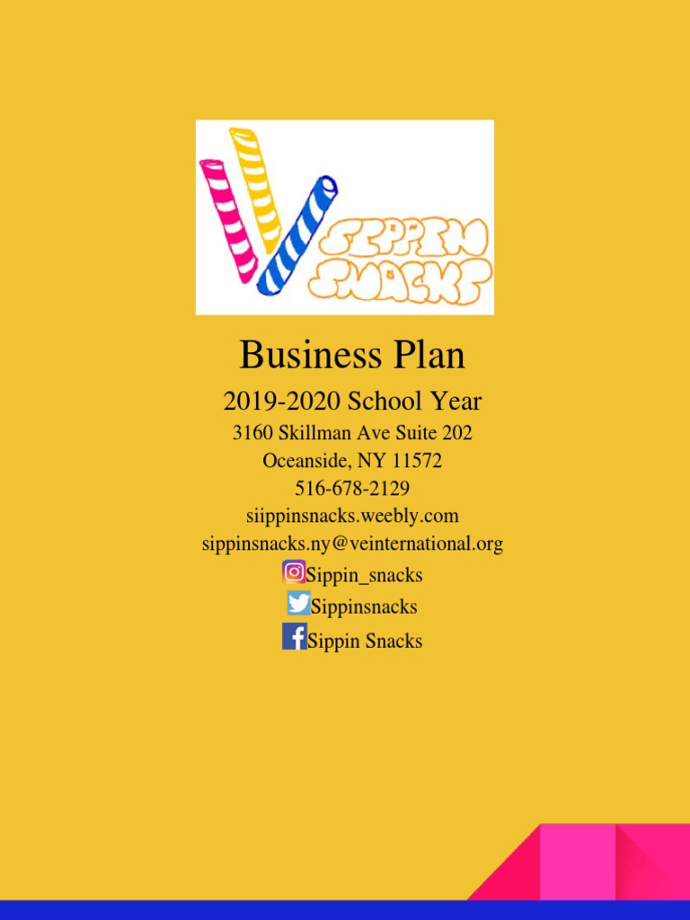 2019-2020 Sippin Snacks Business Plan Final Final | PDF | Gross ...