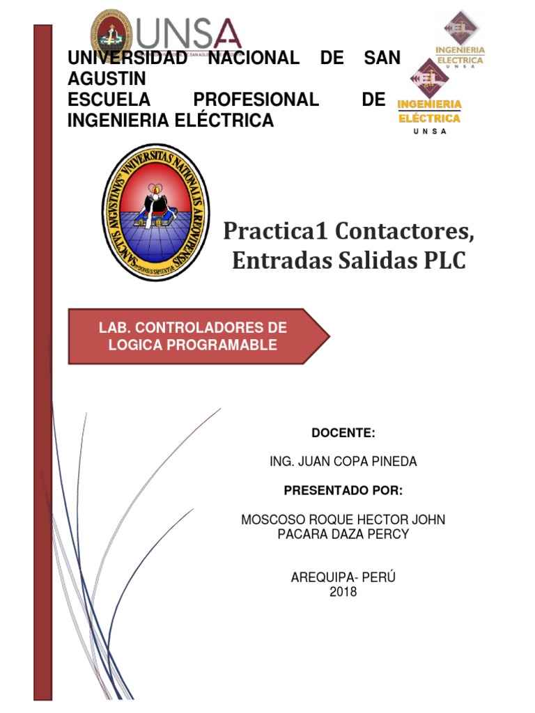 Practica1 Contactores, Entradas Salidas PLC | PDF | Relé | Componentes ...