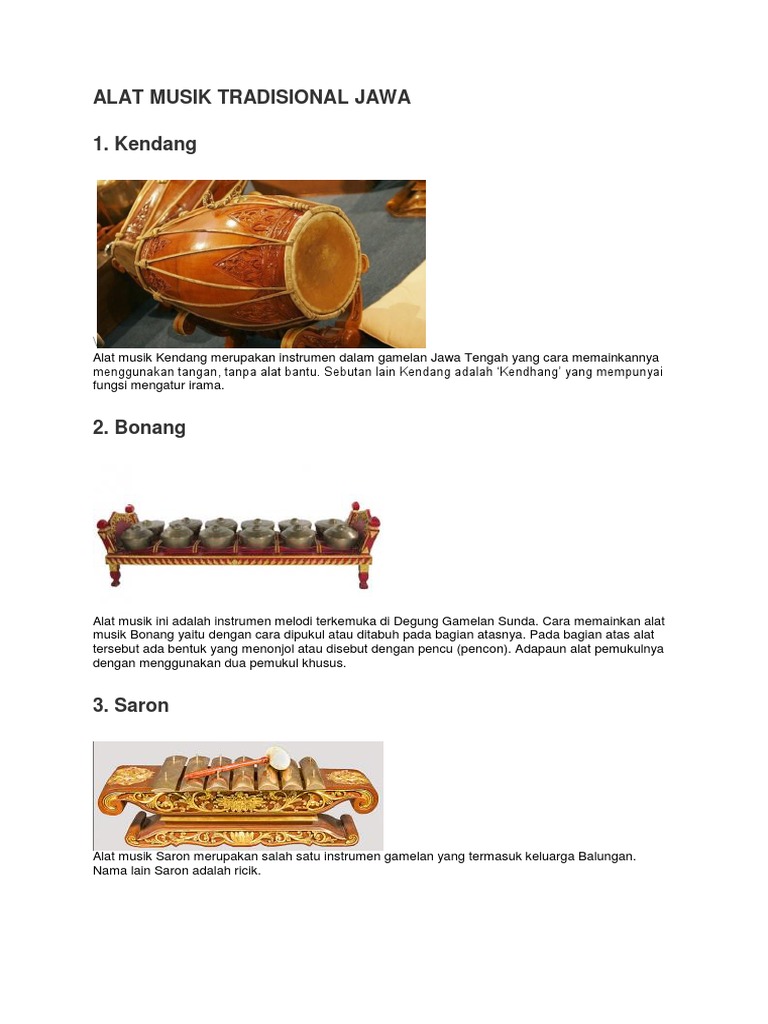 Alat Musik Tradisional Jawa Tengah | PDF