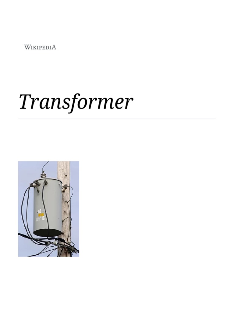 Transformer - Wikipedia Shubham | PDF | Transformer | Electromagnetic Induction
