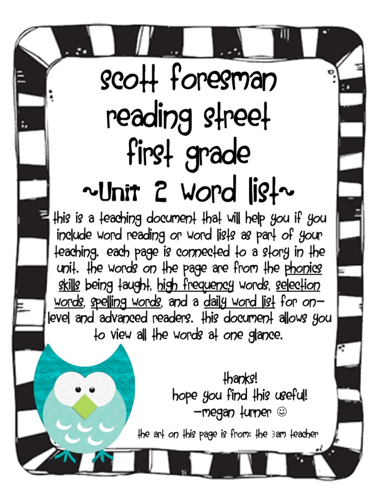 Reading Street Grade 1 Word List Unit 2 | PDF | Phonics | Nature