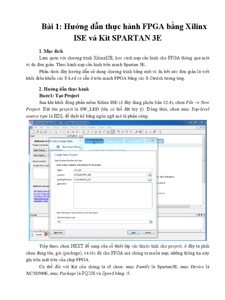 Hu?ng D?N TH?C H NH FPGA B?NG Xilinx ISE V Kit SPARTAN 3E | PDF