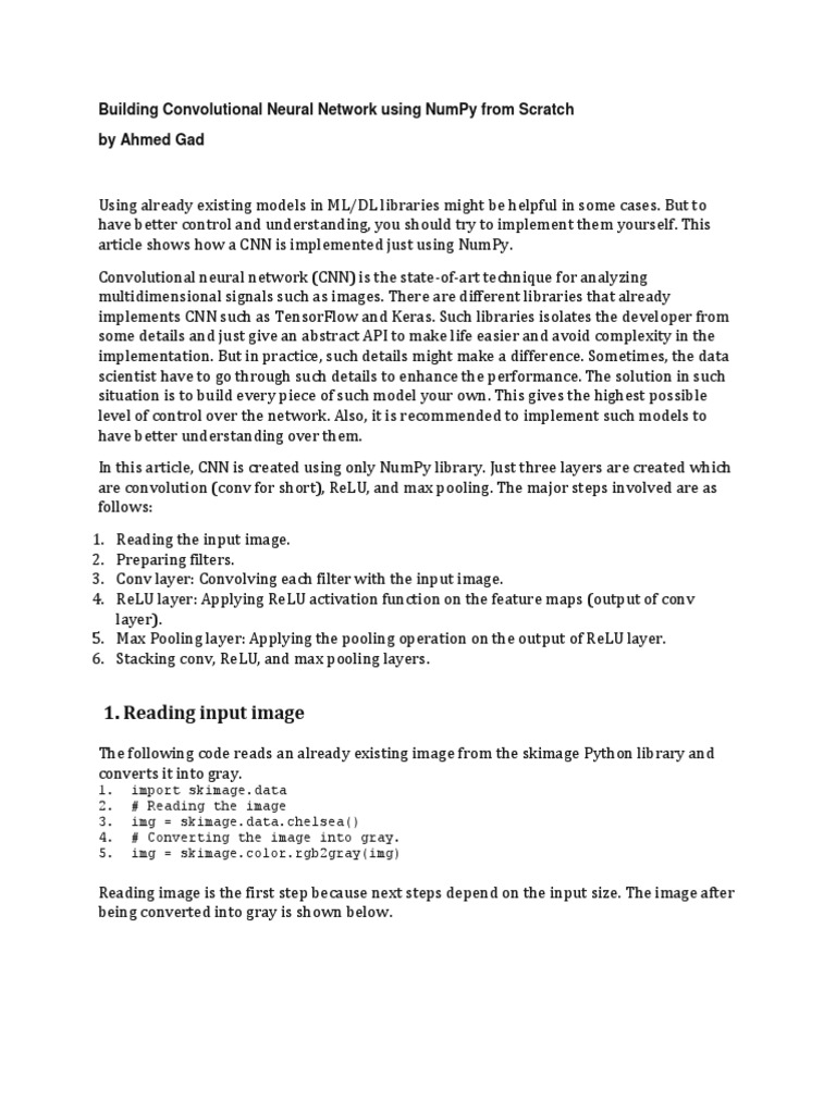 Building Convolutional Neural Network From Scratch | PDF | Convolution ...