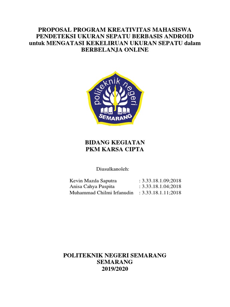 Proposal PKM-KC PENDETEKSI UKURAN KAKI BERBASIS ANDROID | PDF