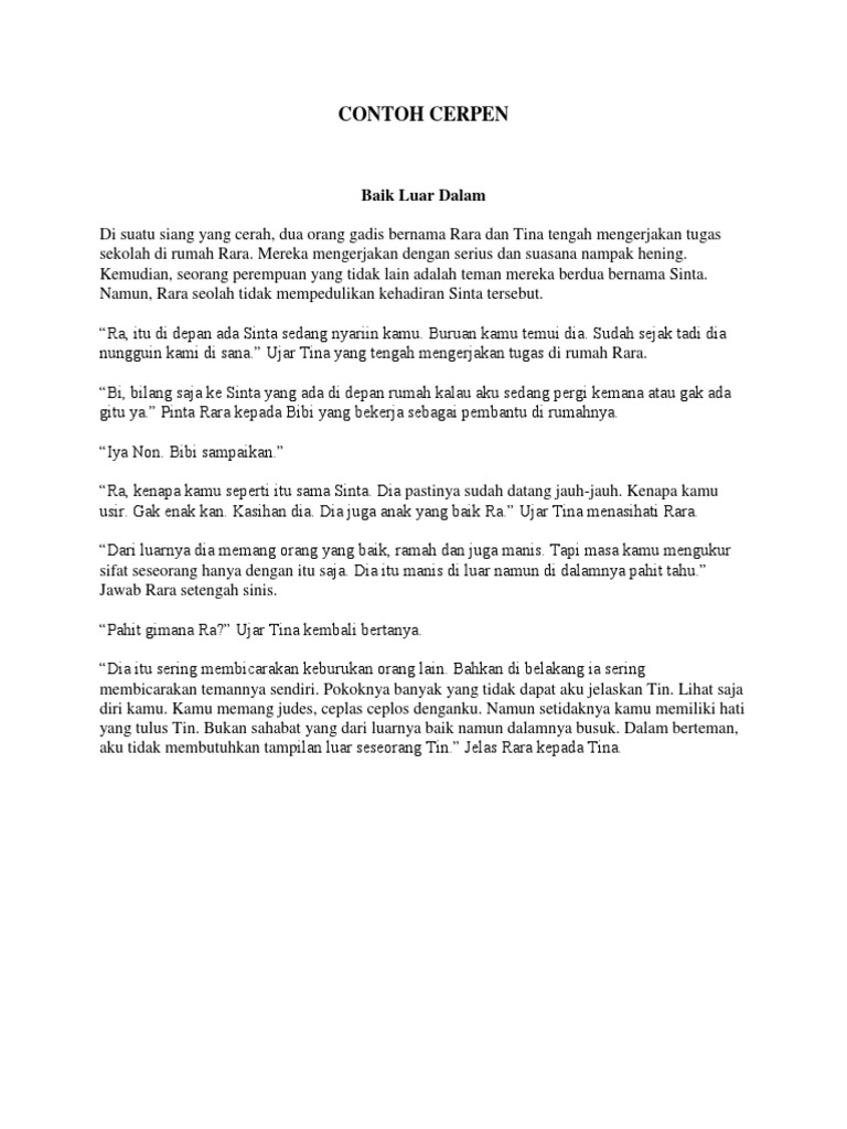 Contoh Cerpen | PDF
