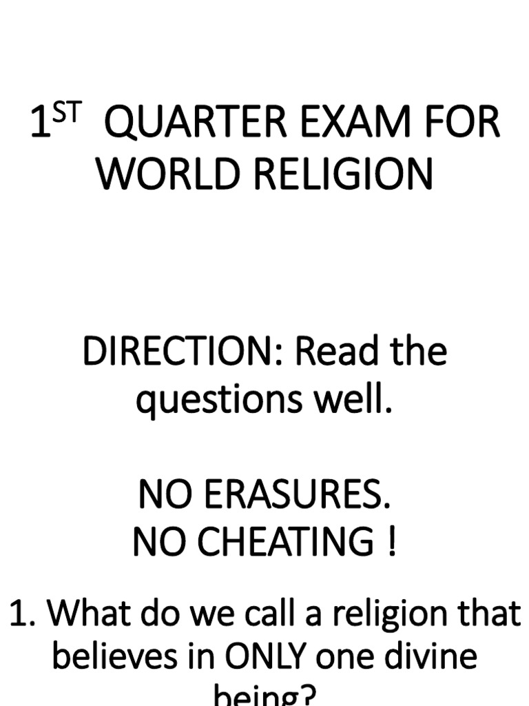 World Religion Exam Questions | PDF | Hebrew Bible | Jews