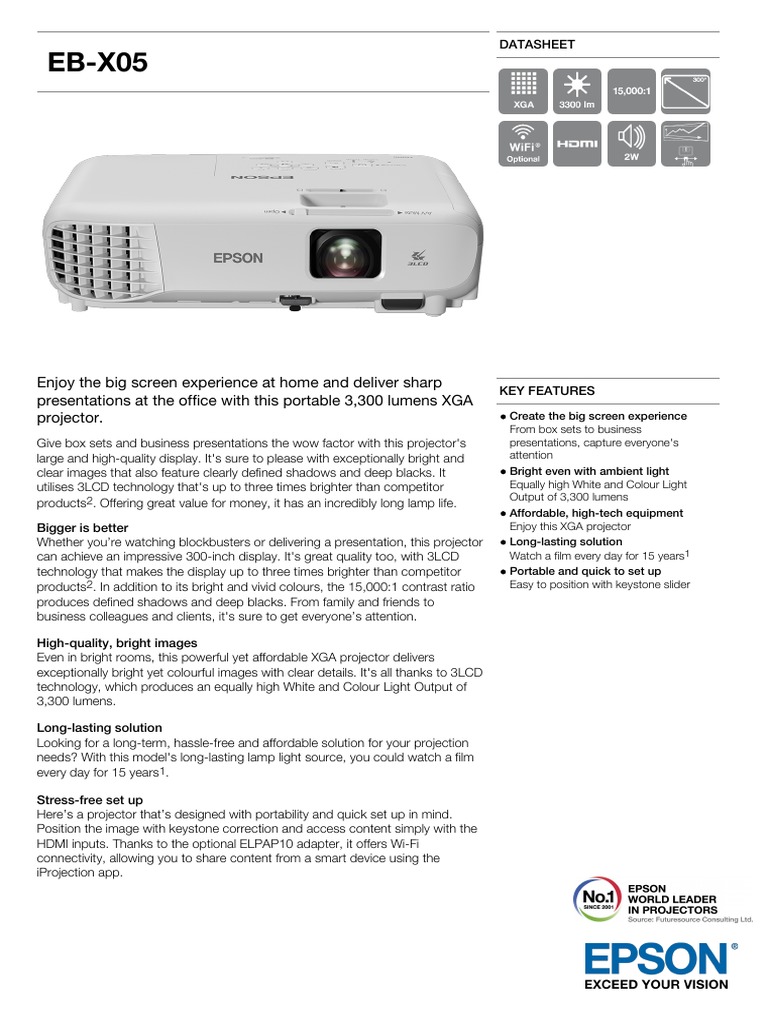 Epson EB X05 | PDF | Hdmi | Usb