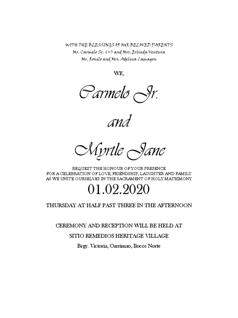 INVITATION | PDF | Rites Of Passage | Wedding Ceremony Participants