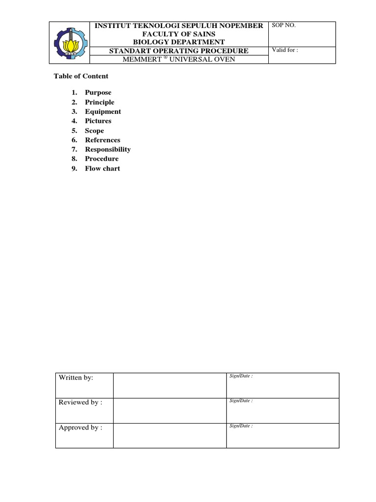 Sop Memmert Oven New Ing | PDF | Oven | Home Appliance