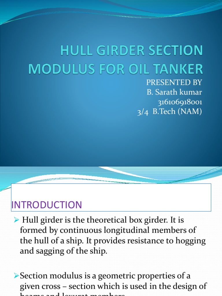 Hull Girder Section Modulus Analysis | PDF | Bending | Beam (Structure)