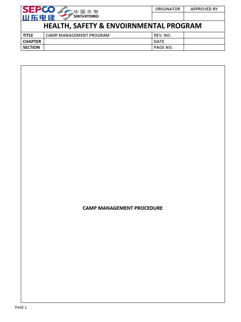 Camp Management Program Overview | PDF | Security Guard | Pest Control