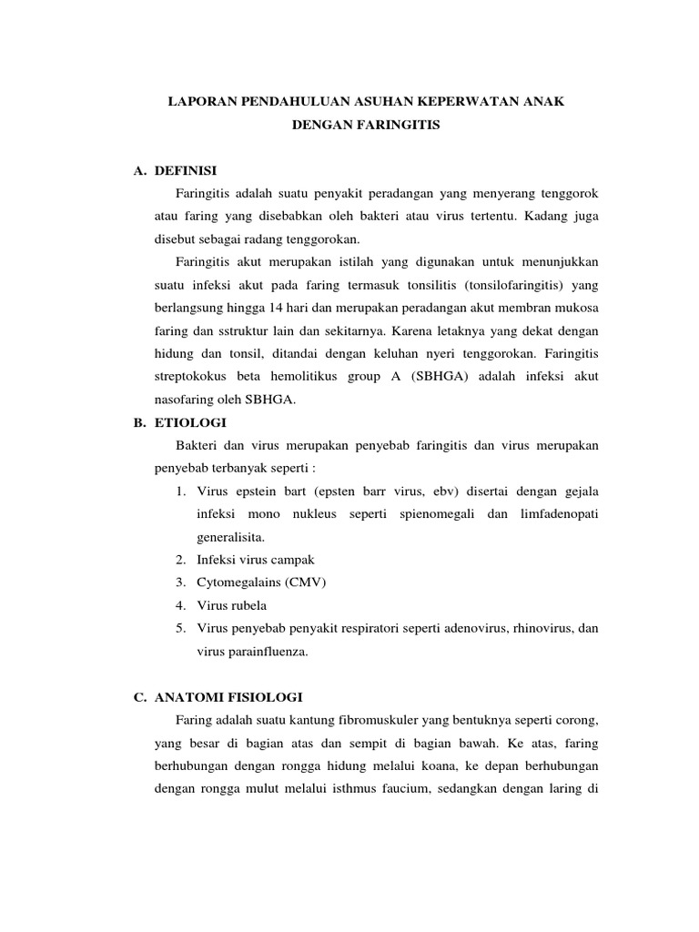 Laporan Faringitis pada Anak | PDF